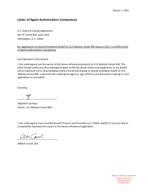 Fillable Online Letter of Agent Authorization Competency Fax Email ...