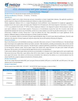 Fillable Online CLL chromosome and gene anomaly probe detection kit ... Fax Email Print - pdfFiller