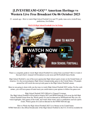 Fillable Online LIVESTREAMGO** American Heritage vs Western Live ...