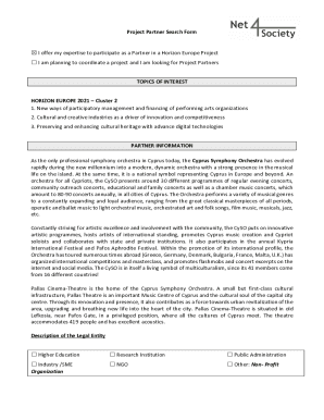 Fillable Online partner search form for projects Fax Email Print - pdfFiller