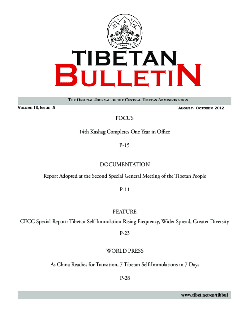 Fillable Online 16th Kashag Launches Vision Paper- Securing Tibet's ...
