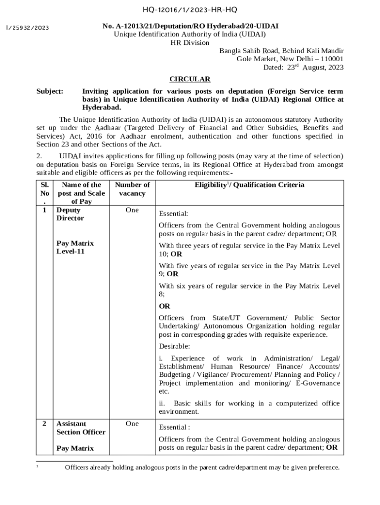 Fillable Online No. A-12013/21/Deputation/RO Hyderabad/20- ... Fax ...