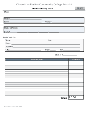 Fillable Online Standard Billing Form Fax Email Print - pdfFiller