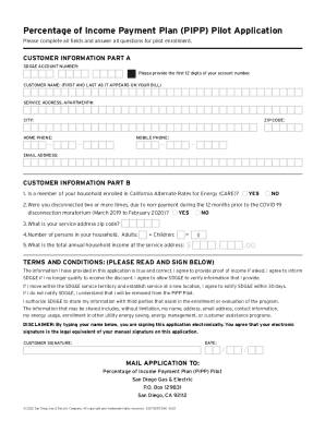 Fillable Online Percentage of Income Payment Plan (PIPP) Pilot ...