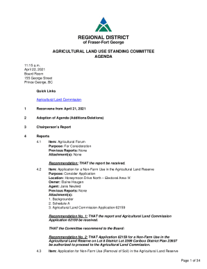 Fillable Online Agricultural Land Reserve Application No. AR100037 Fax ...