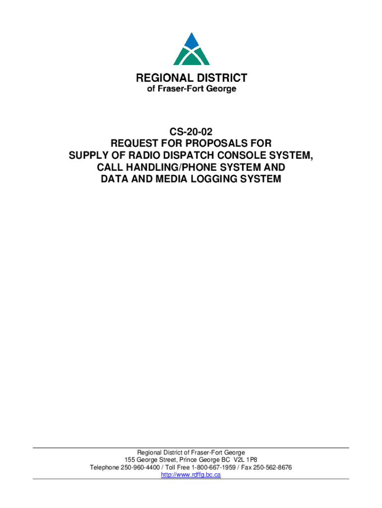 Fillable Online ADDENDUM No. 4 Request for Proposal CS-20-02 RADIO ... Fax Email Print - pdfFiller