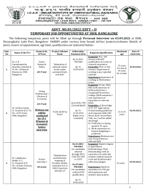 Fillable Online The following temporary posts will be filled up through ...