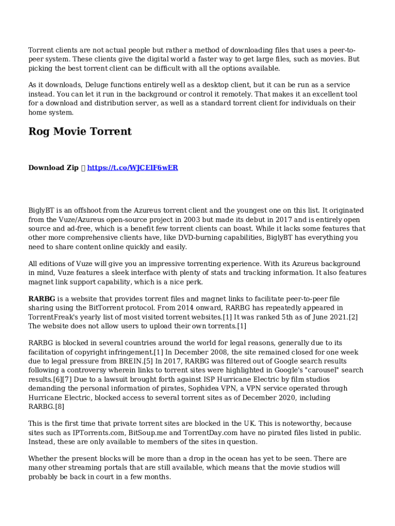 Fillable Online What is torrenting and how can companies block it? Word ... Fax Email Print ...