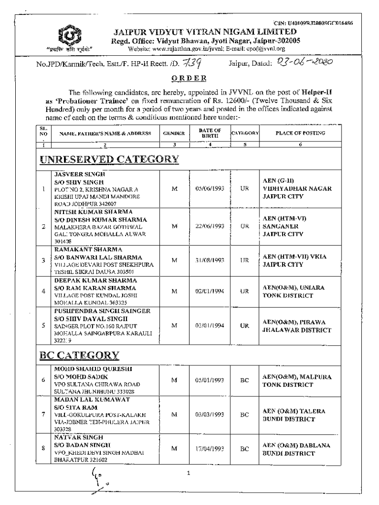Fillable Online ,- Gov. of rajasthan Fax Email Print - pdfFiller