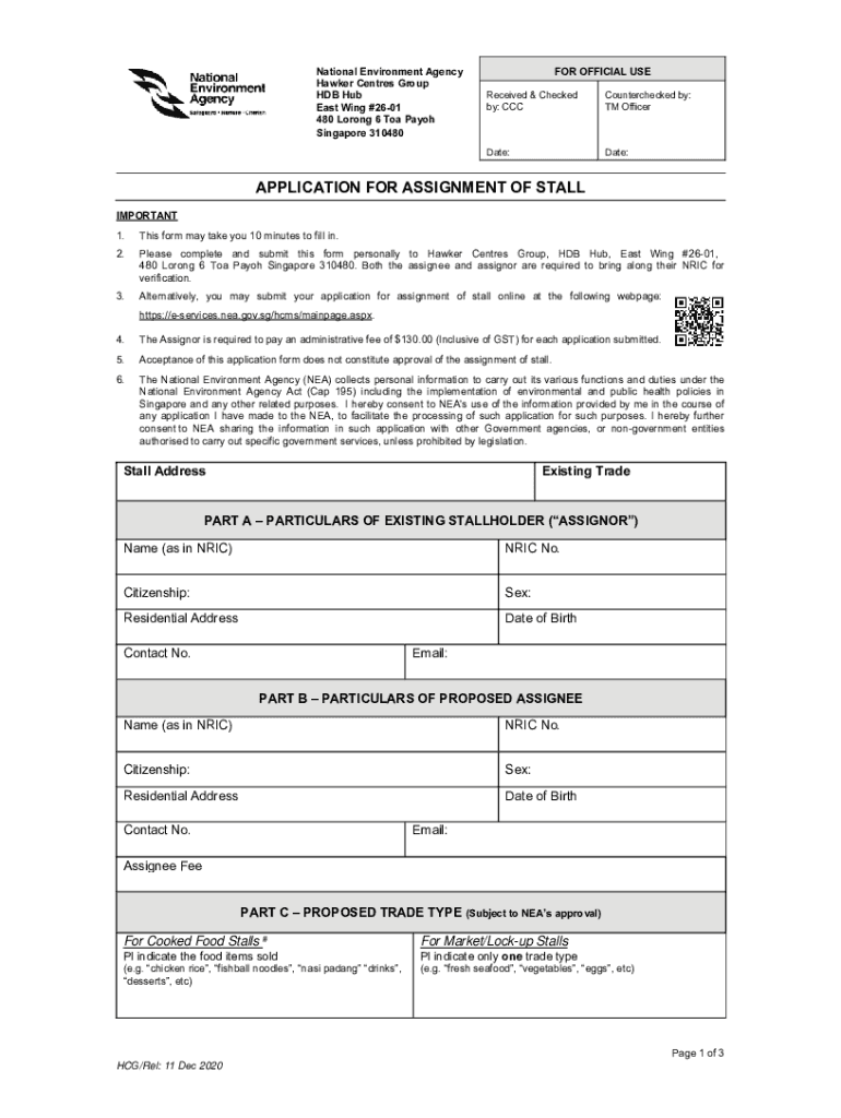Fillable Online application for a hawker licence (for sold stalls only ...