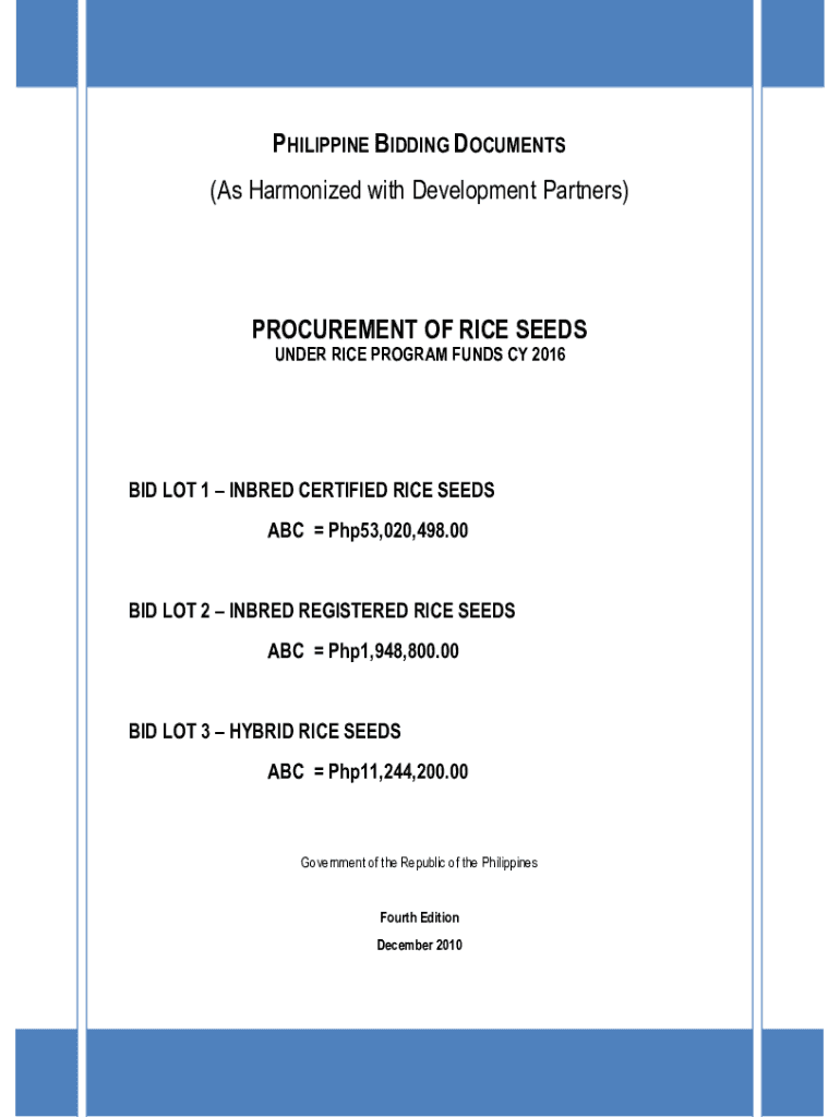 Fillable Online cagayandeoro da gov PHILIPPINE BIDDING DOCUMENTS (As ... - DA Region 10 Fax ...