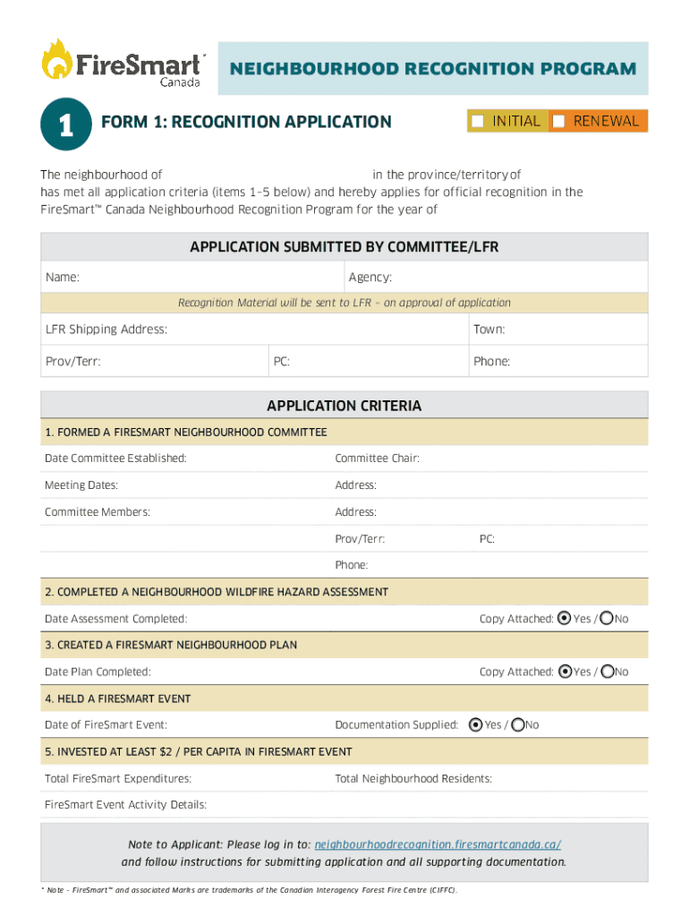 Fillable Online form 1: recognition application Fax Email Print - pdfFiller