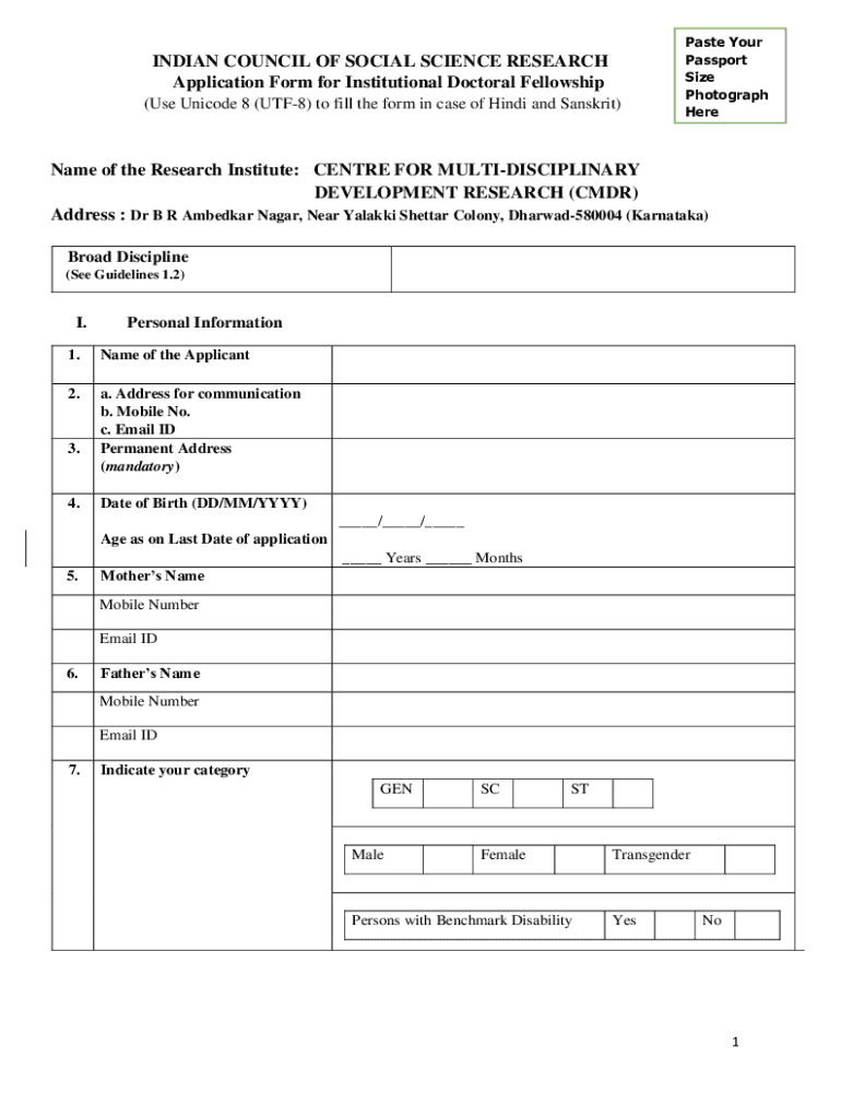 Fillable Online cmdr ac (Use Unicode 8 (UTF-8) to fill the form ... Fax ...
