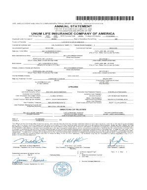 Fillable Online statement as of september 30, 2022 of the unum life ...