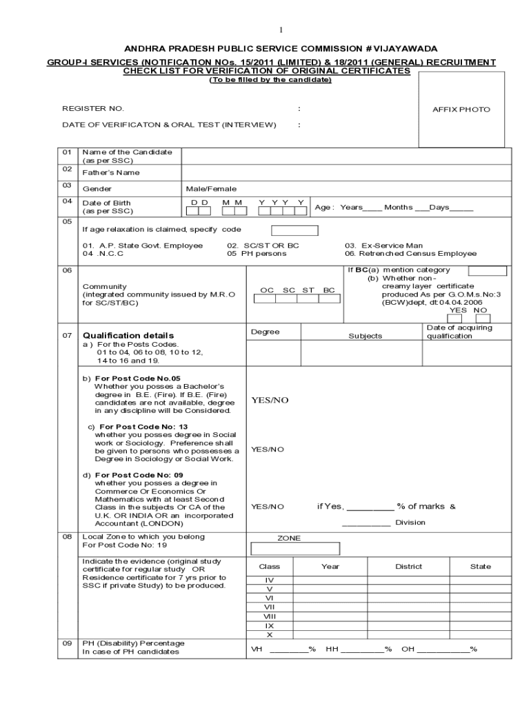 Fillable Online psc ap gov andhra pradesh public service commission ...