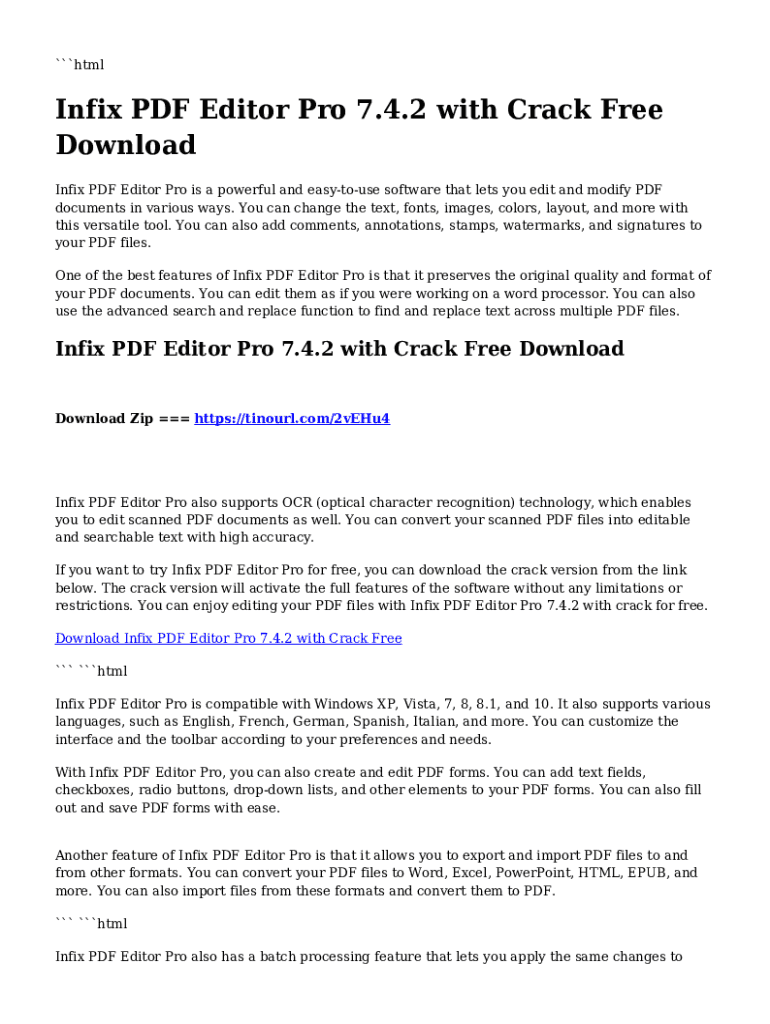 Fillable Online Infix PDF Editor - All-in-One Solution to Edit PDFs Fax Email Print - pdfFiller