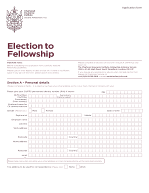 Fillable Online Election to Fellowship application form Fax Email Print ...