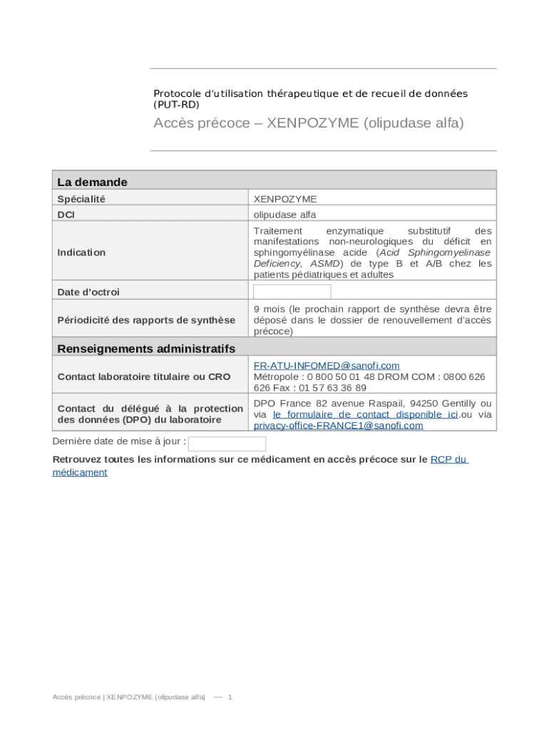 XENPOZYME (olipudase alfa-rpcp) for ASMD treatment (non ... Doc Template | pdfFiller