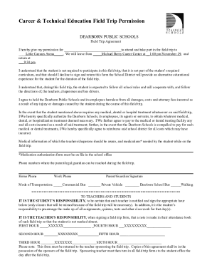 Fillable Online Career & Technical Education Field Trip ... Fax Email ...