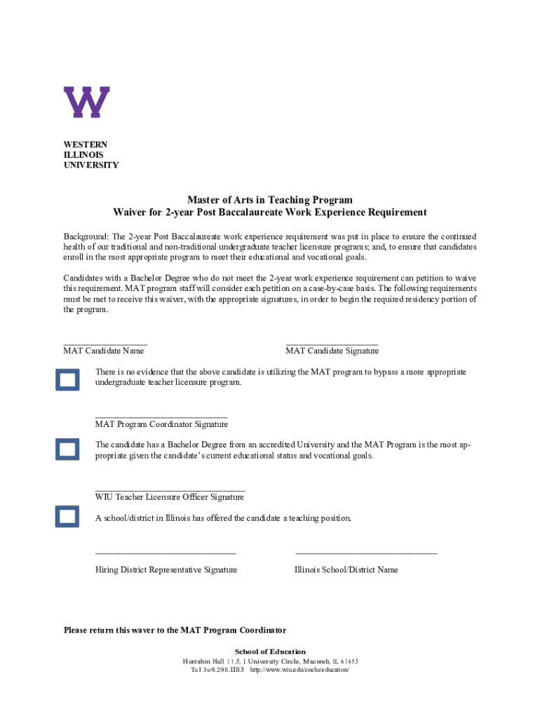 Fillable Online Post-Baccalaureate Certificates Fax Email Print - pdfFiller