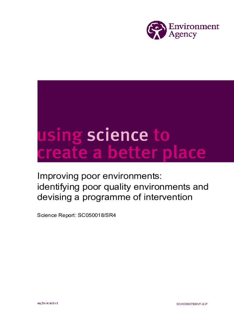 Fillable Online identifying poor quality environments and devising a ...