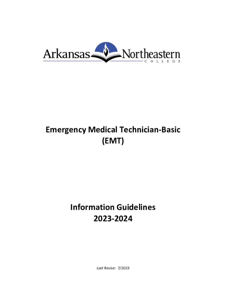 Fillable Online Emergency Medical Technician-Basic (EMT) Information ...