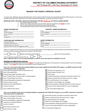 Fillable Online 14-5212 - request for tenancy approval - DC Register ...