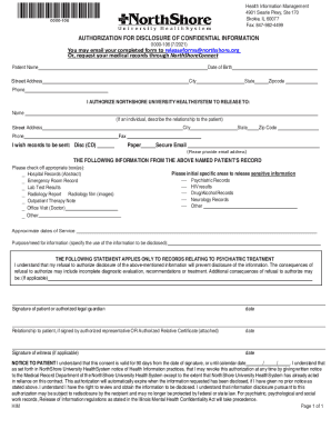 Fillable Online Northshore Medical Records - Fill Online, Printable, Fillable ... Fax Email ...