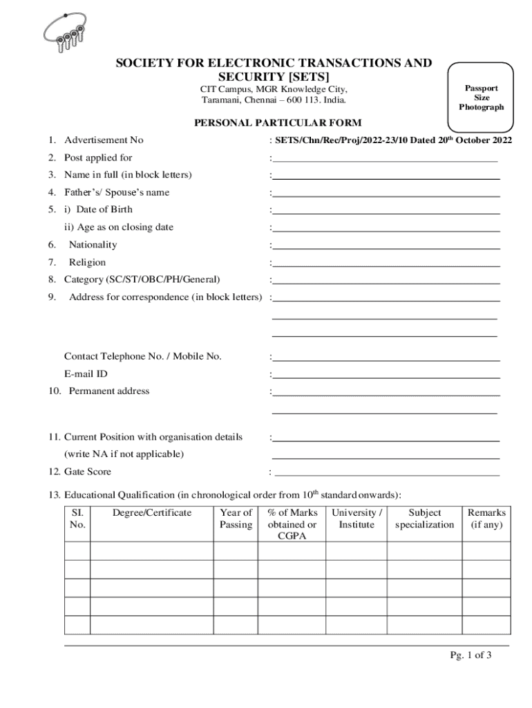 Fillable Online 1P a g e SOCIETY FOR ELECTRONIC ... Fax Email Print ...