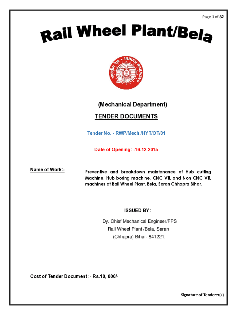 Fillable Online fully final Tender Document .doc Fax Email Print ...