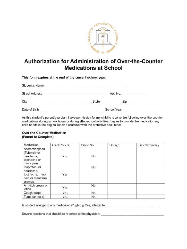 Fillable Online OTC Medication Release Form.docx Fax Email Print - pdfFiller