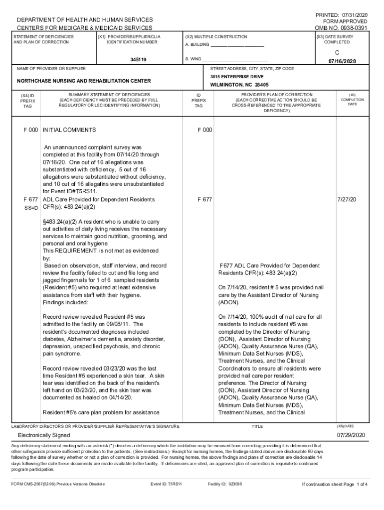 Fillable Online An unannounced complaint survey was Fax Email Print ...