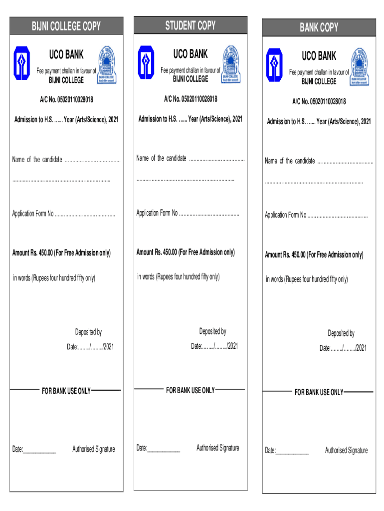Fillable Online Fee payment challan in favour of Fax Email Print ...