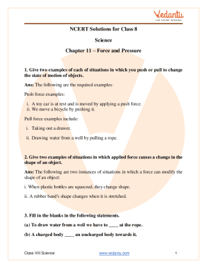 Fillable Online Give two examples of situations where you push or pull ...