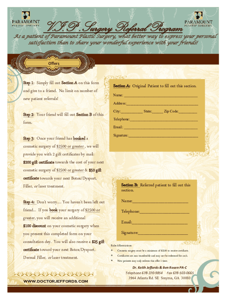 Fillable Online Boost Your Plastic Surgery Business With Patient ...