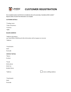 Fillable Online Critical Customer Registration Form Fax Email Print ...
