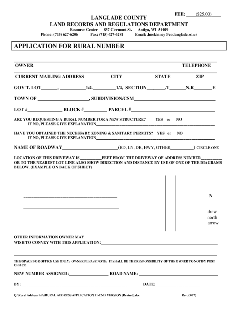 Fillable Online Forms & Permits - Town of Wolf RiverLanglade County Fax ...