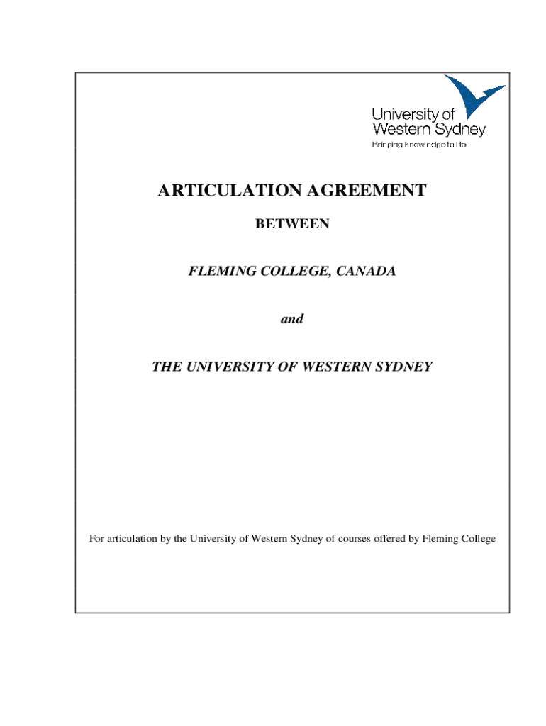 Fillable Online Articulation Agreements for Canadian College Students ...