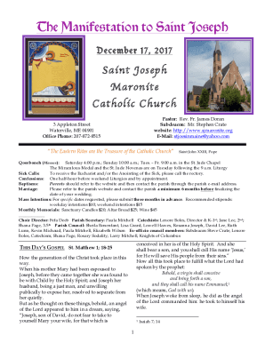 Fillable Online History of St. Joseph's - St. Joseph Maronite Catholic ...