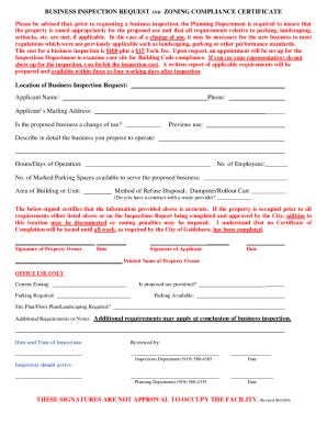 Fillable Online CITY OF GOLDSBORO INSPECTIONS DEPARTMENT ... Fax Email ...