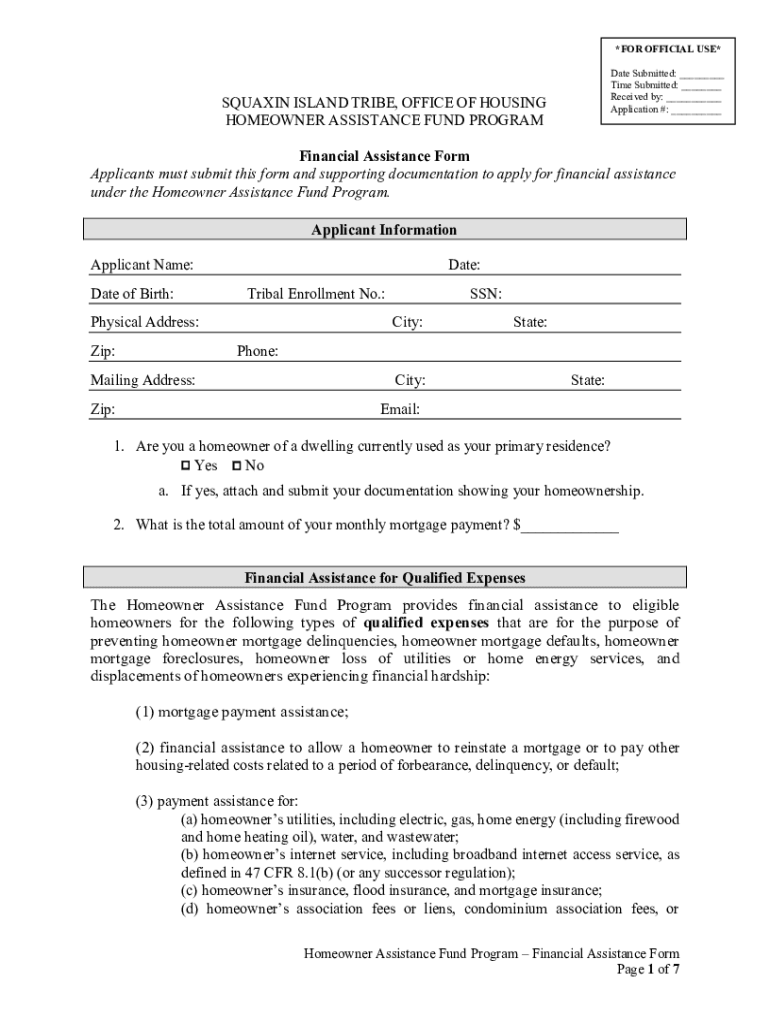 Fillable Online Squaxin-Financial-Assistance-Form-HAF.pdf Fax Email ...