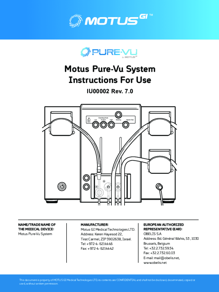 Fillable Online Motus Pure-Vu System Fax Email Print - pdfFiller