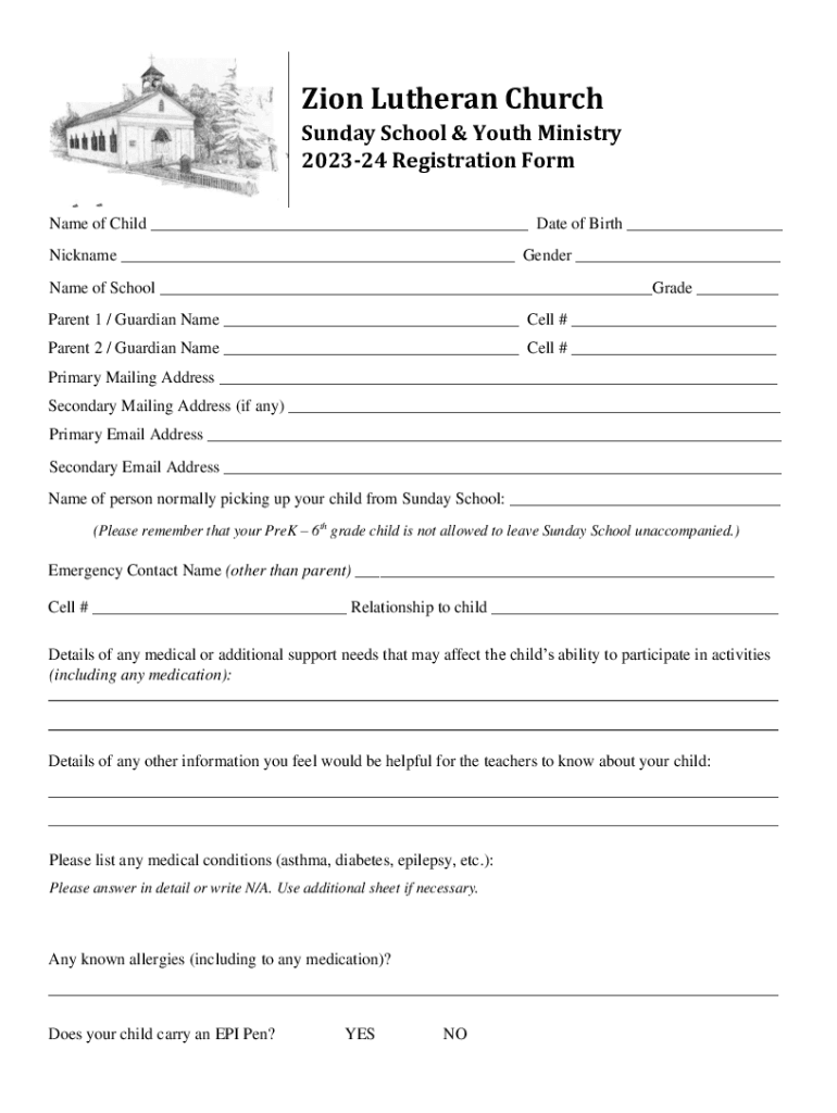 Fillable Online Educational Opportunities for All Ages - Zion Lutheran Church Fax Email Print ...