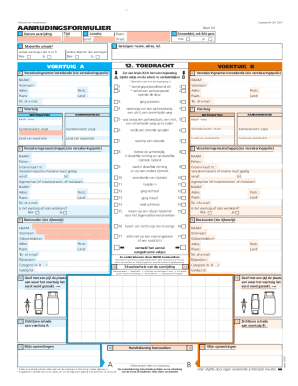 Invulbaar Online Europees schadeformulier. Schadeformulier voor schade ...