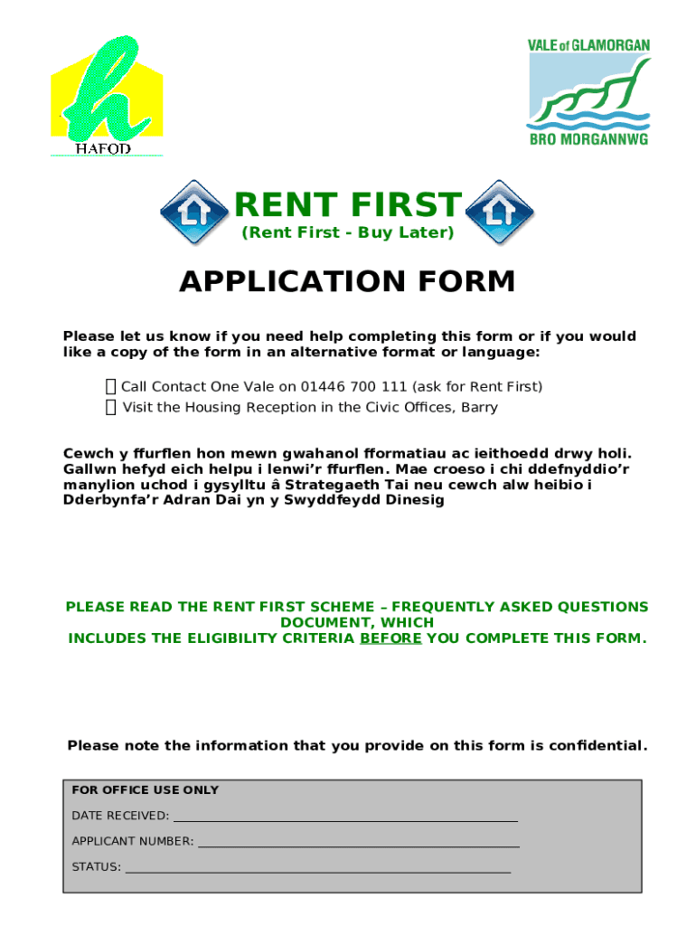 Rent First Application Doc Template | pdfFiller