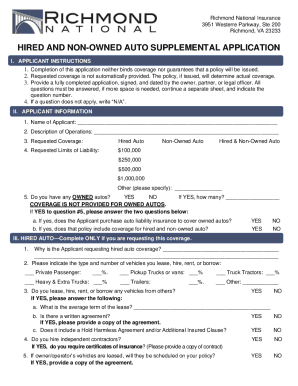 Fillable Online HIRED AND NON-OWNED AUTO LIABILITY ... Fax Email Print ...