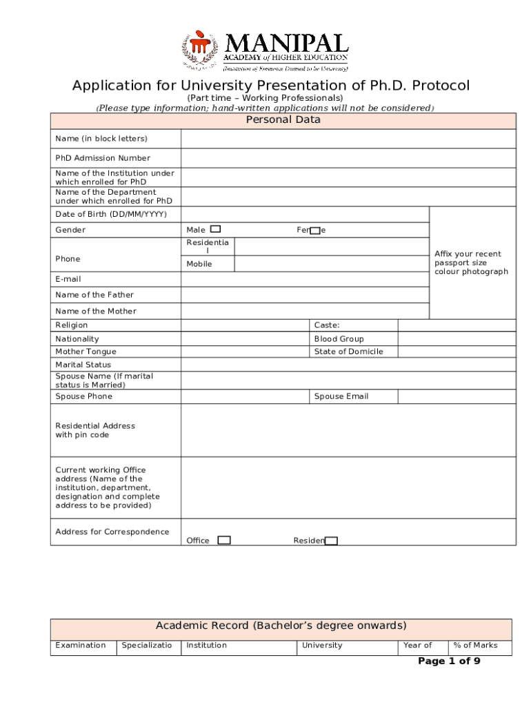 Application for university protocol ... Doc Template | pdfFiller