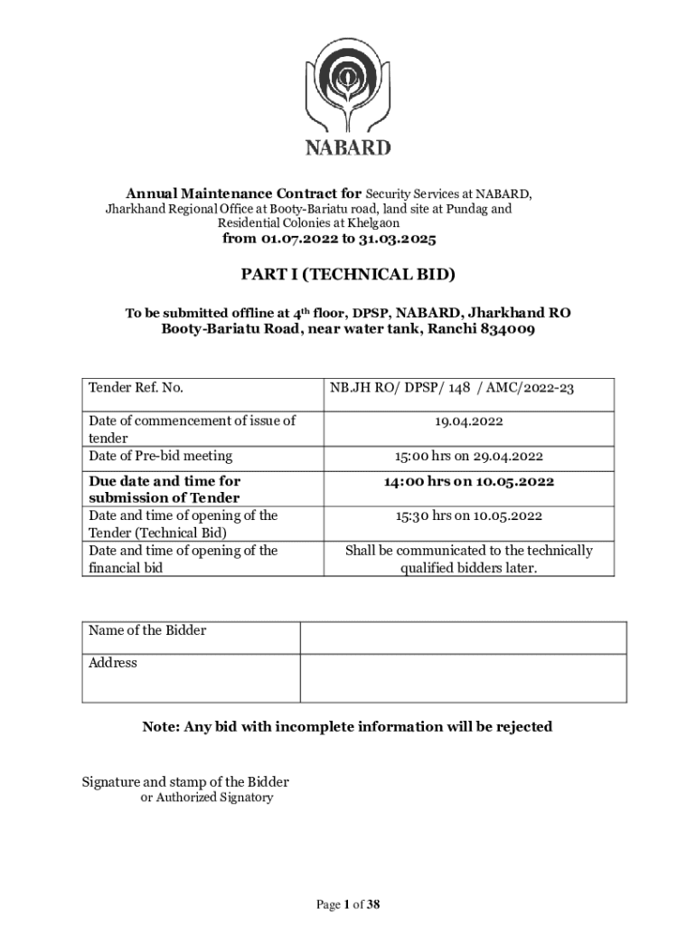 Fillable Online Providing Of Security Services At Nabard Fax Email ...