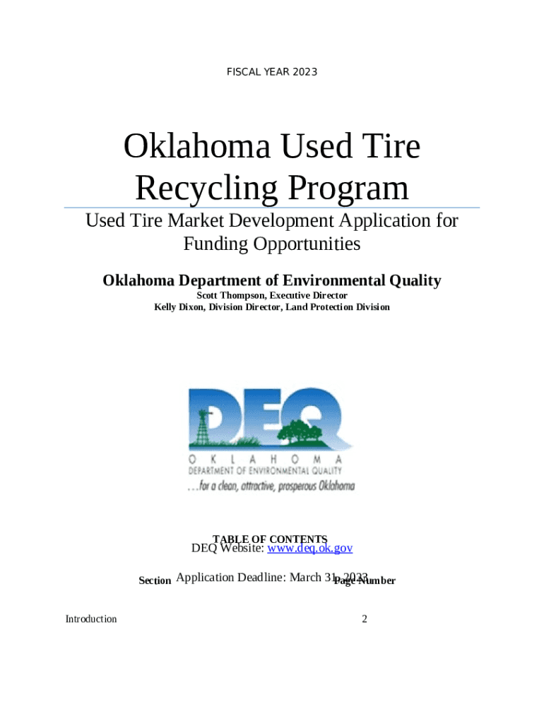 Oklahoma Used Tire Recycling Program. Used Tire Market Development ...