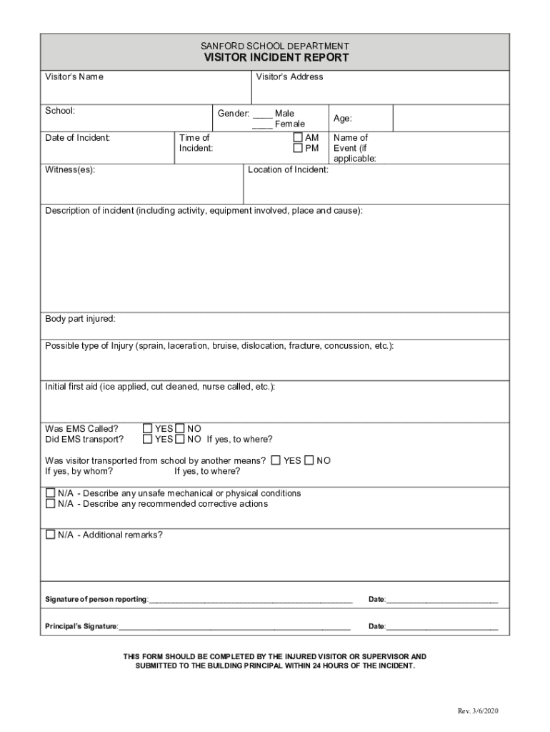 Fillable Online New Hampshire Child Care Licensing Injury / Incident ...